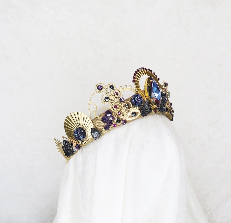 Gemini Celestial Crown Gold With Tourmaline and Gemstones - Etsy