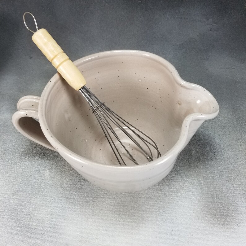 Pottery Batter Bowl Small White Pottery Batter Bowl Ceramic | Etsy