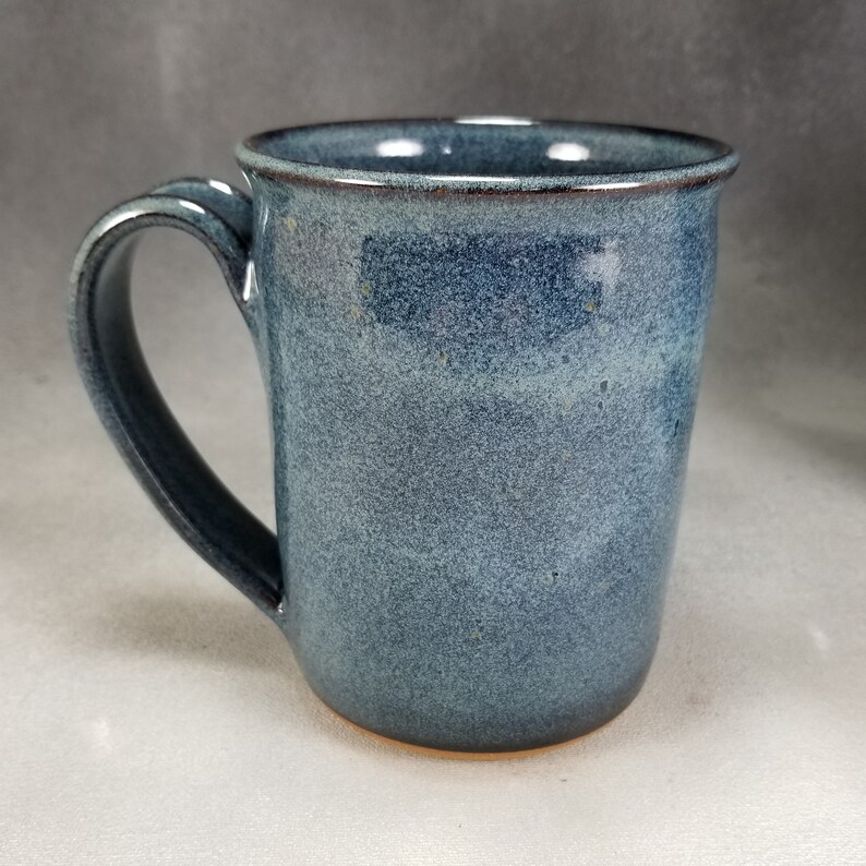 Large Coffee Mug Pottery Coffee Mug 16 Ounce Blue Ceramic - Etsy