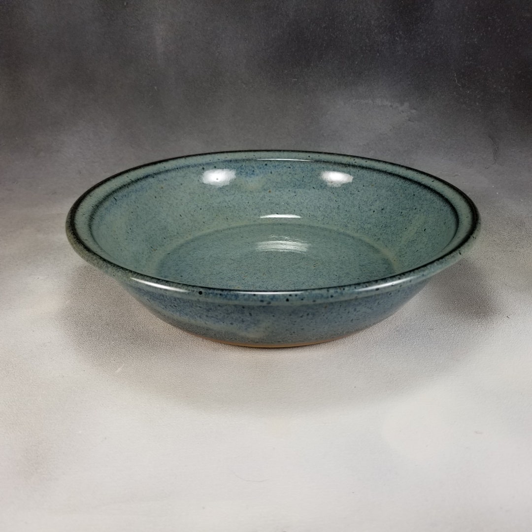 Stoneware Pie Pan Deep Dish Ceramic Pie Pan Blue Hand Thrown Stoneware ...