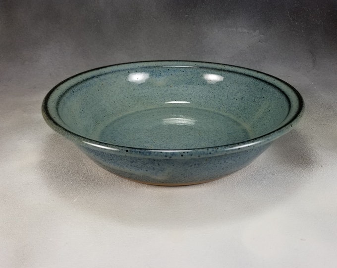 Stoneware Pie Pan Deep Dish Ceramic Pie Pan Blue Hand Thrown Stoneware ...