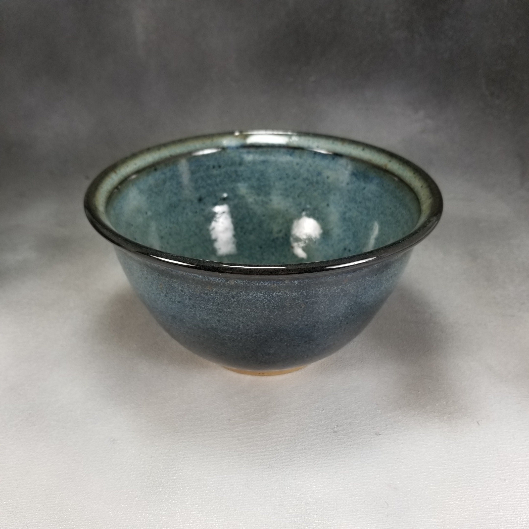 Pottery Bowl Serving Bowl With Rim in Blue Rice Bowl Soup | Etsy