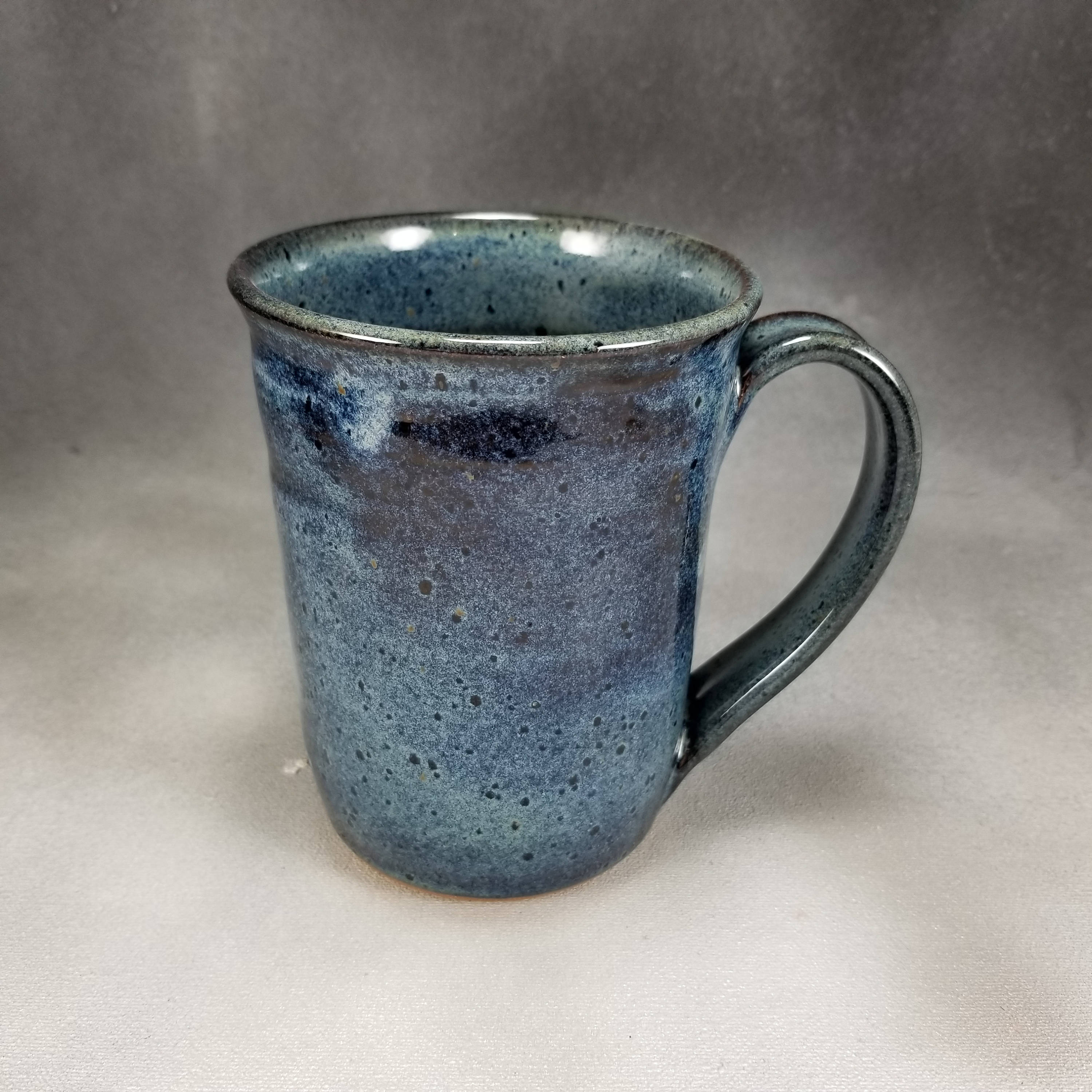 Large Coffee Mug Pottery Coffee Mug 16 Ounce Blue Ceramic | Etsy