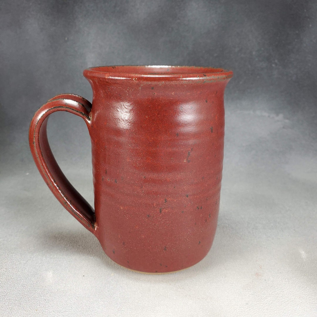 Large Coffee Mug Rust Red Ceramic Coffee Mug Pottery Coffee Cup 16 ...