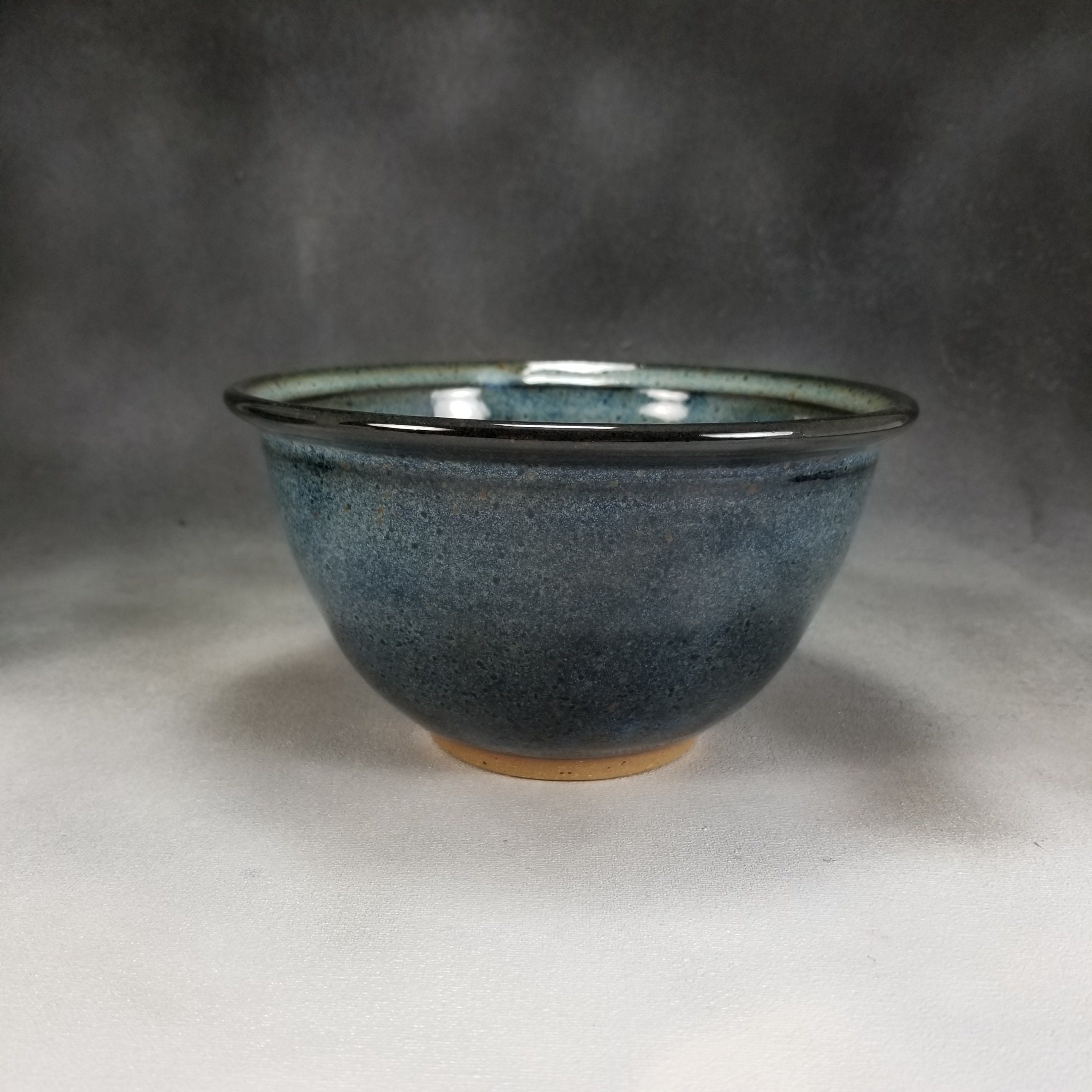 Pottery Bowl Serving Bowl With Rim in Blue Rice Bowl Soup | Etsy