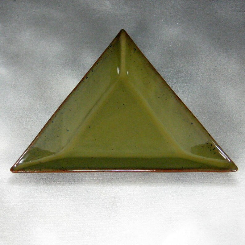 Green 8 Inch Triangle Ceramic Plate or Tray Hand Built Pottery - Etsy