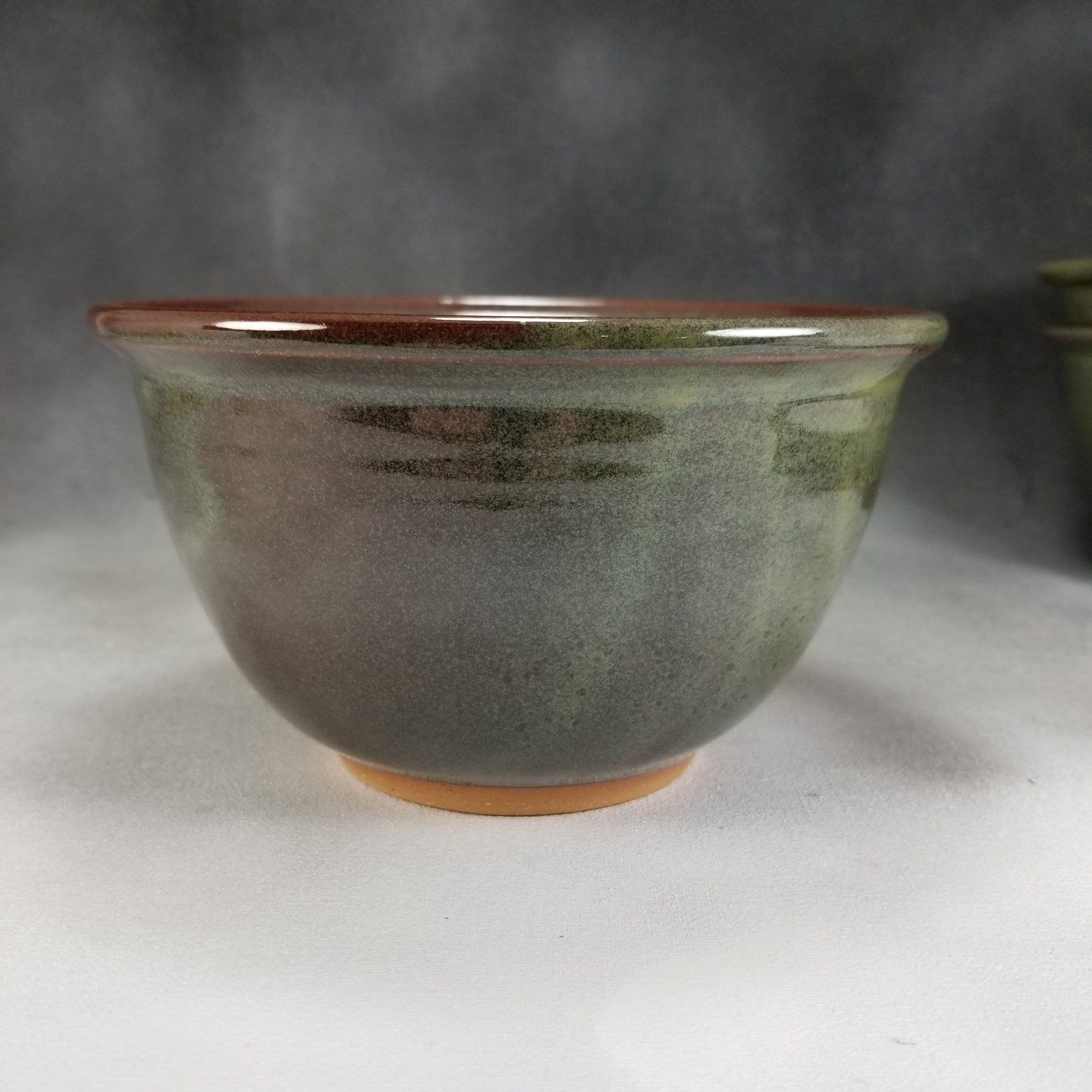 Pottery Bowl Serving Bowl With Rim in Green Rice Bowl Soup - Etsy