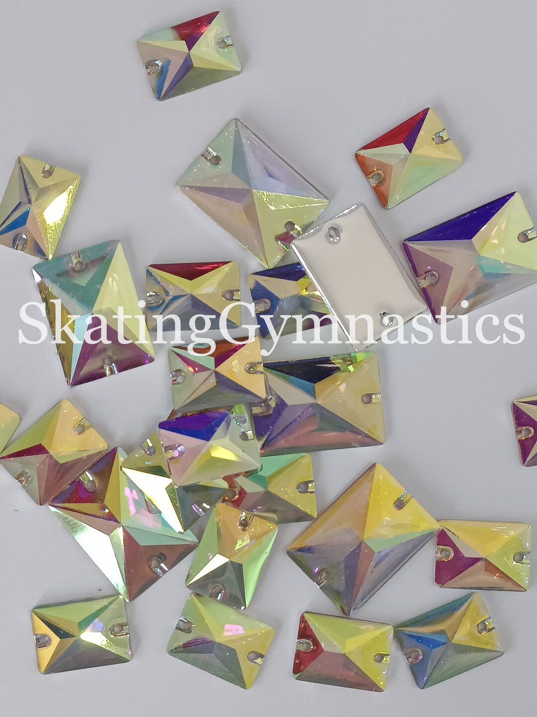 High Quality Sew on Crystals Rectangle Flat Back Crystals 2 Holes-for ...