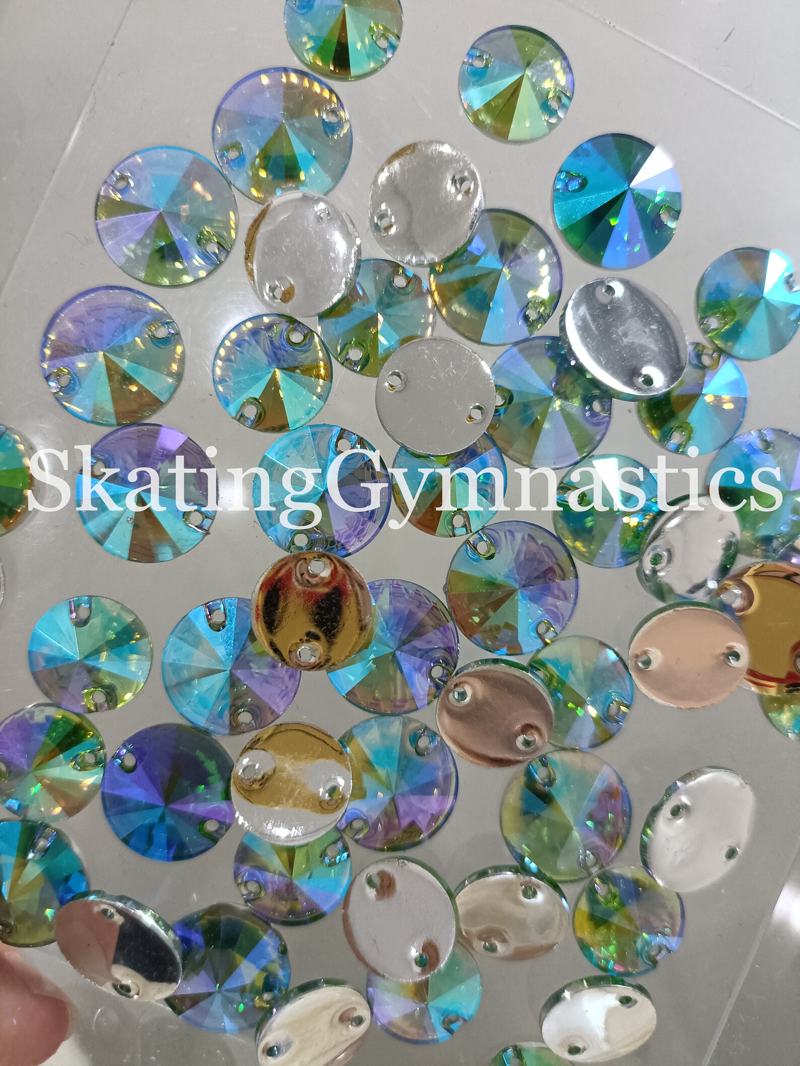 Sew on Resin Crystals Variety Shapes Gemstones Flat Back Crystals Holes ...