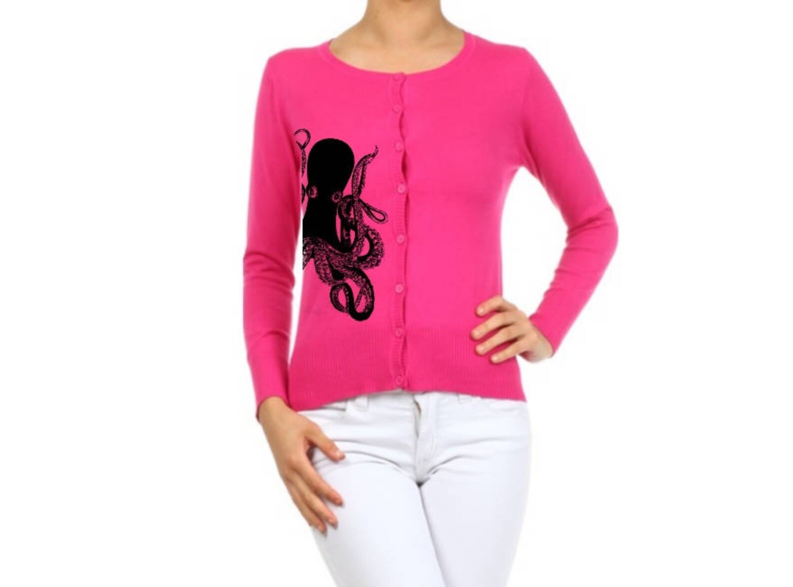 Octopus Cardigan Sweater Plus Size Women's Shirts Trendy | Etsy