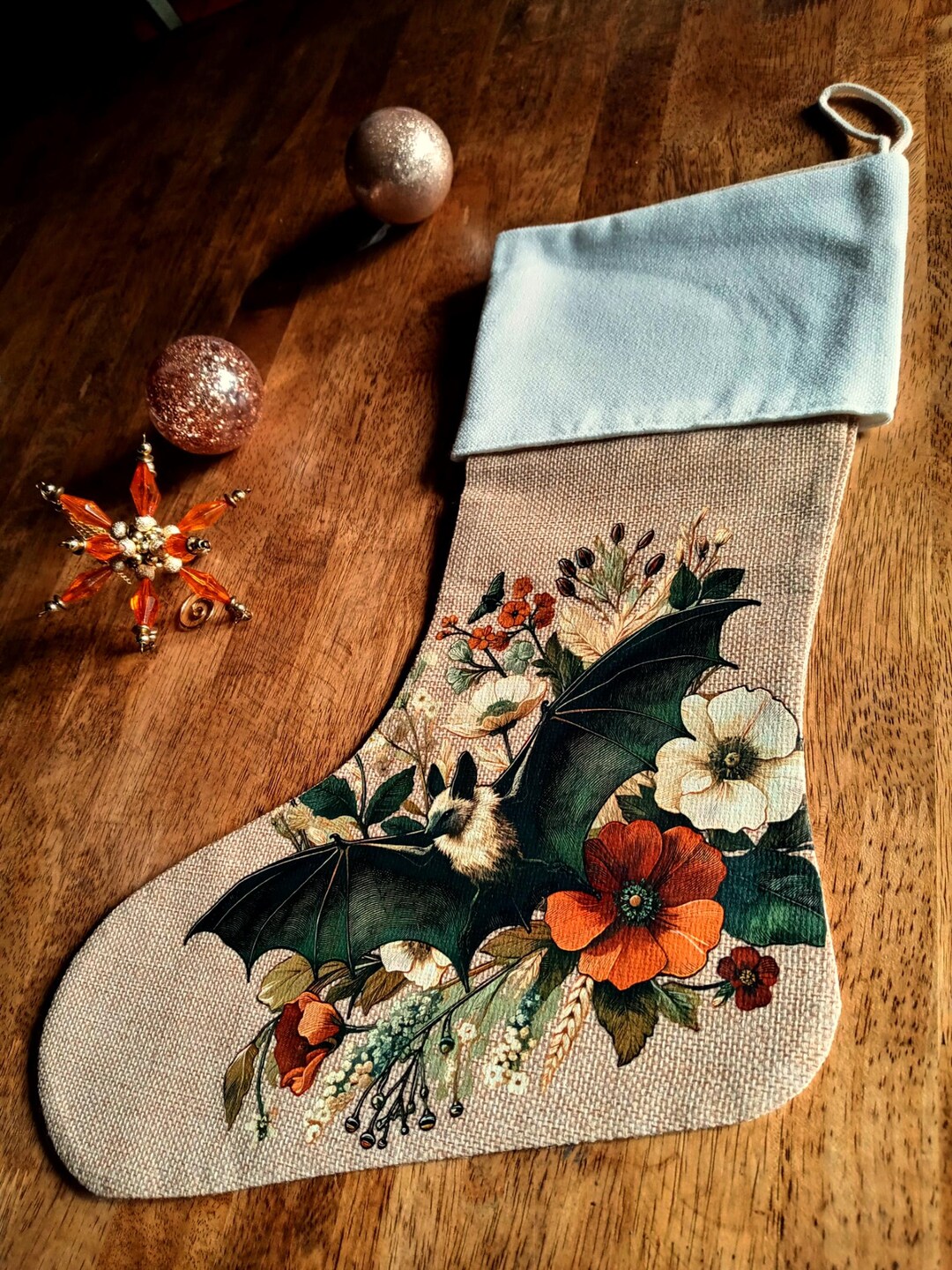 Vampire Bats Christmas Stocking Non Traditional Xmas Bats Coffin Hexmas ...