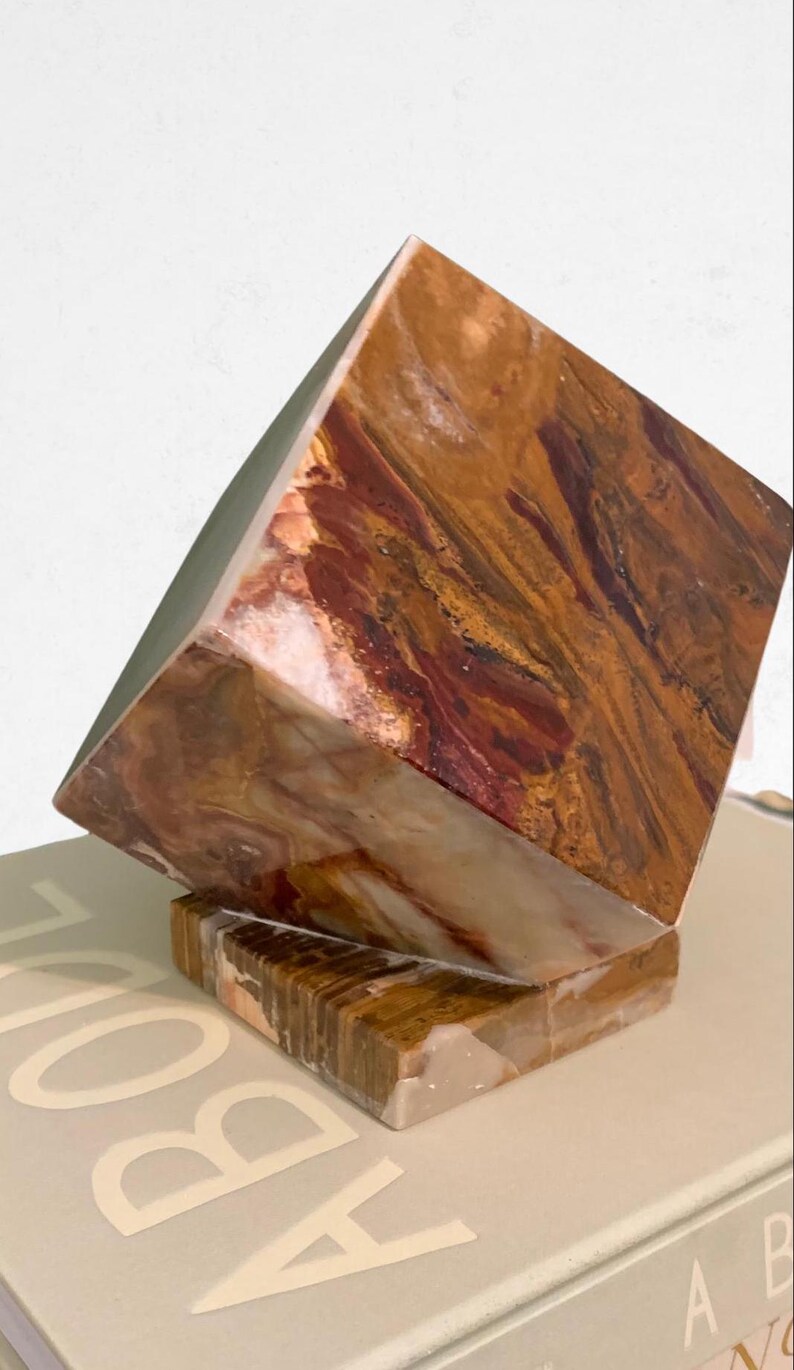Hand-crafted Onyx Lighting Bedside Lamp, Zen Geometric Lamp, 6”hx4”w ...