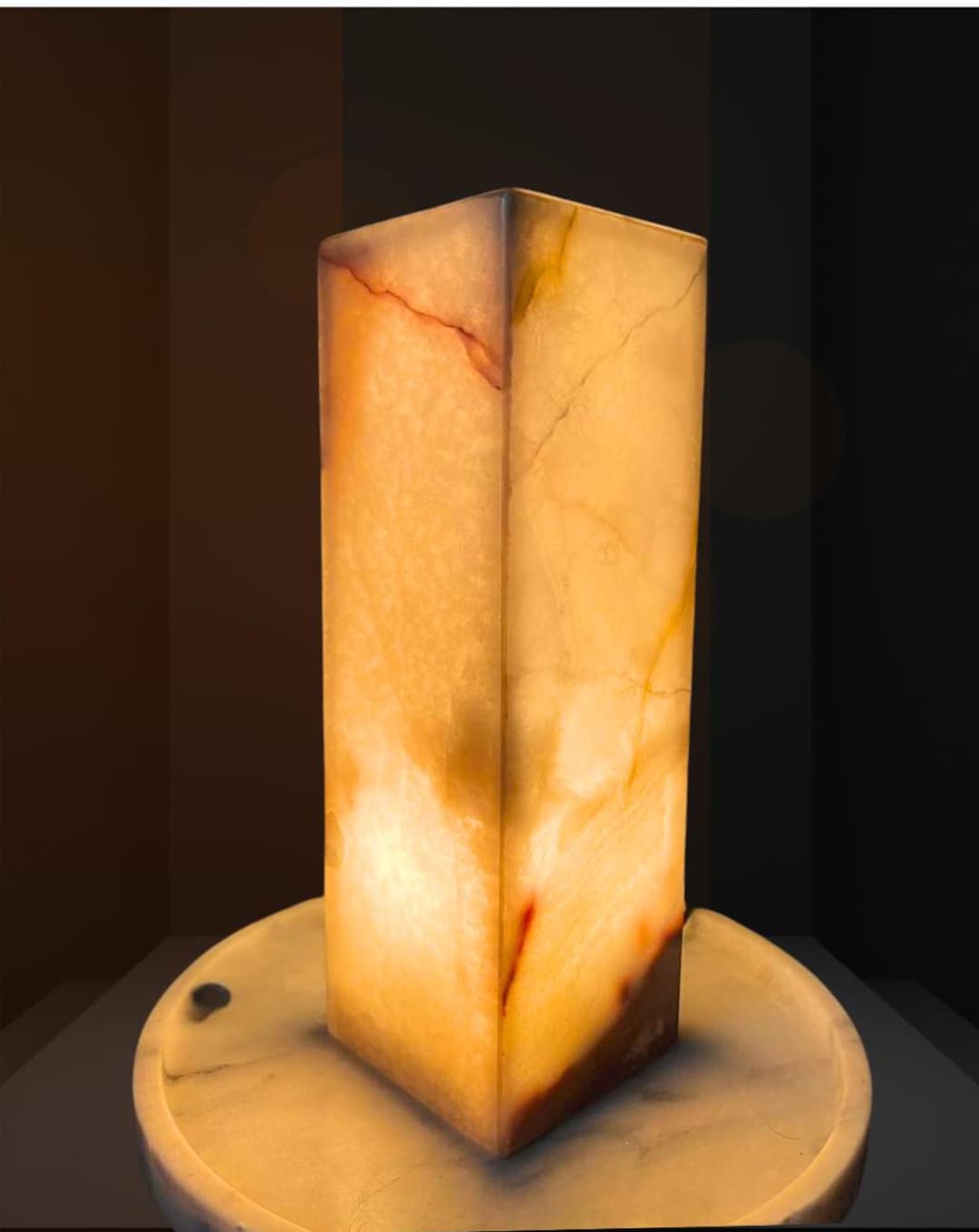 Rectangle Onyx Lamp, Onyx Lighting Bedside Lamp, Zen Geometric Mood ...