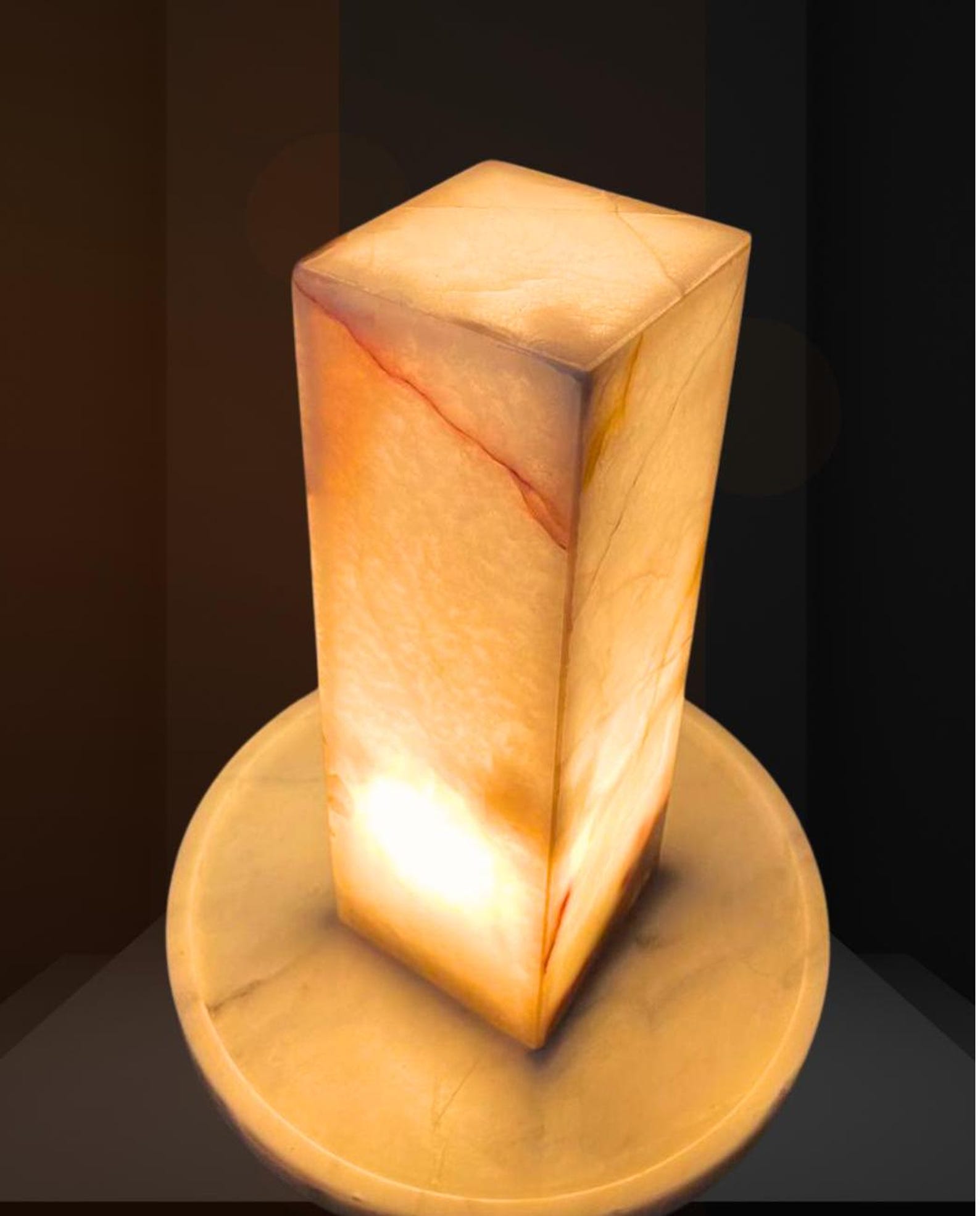 Rectangle Onyx Lamp, Onyx Lighting Bedside Lamp, Zen Geometric Mood ...