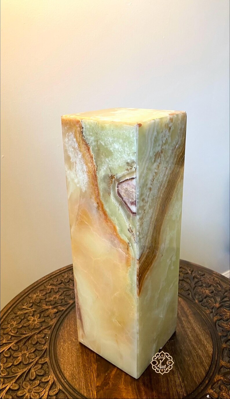 Rectangle Onyx Lamp, Onyx Lighting Bedside Lamp, Zen Geometric Mood ...