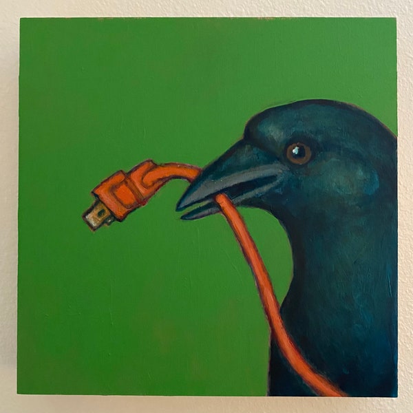 Nikko the Cat Sports a Pink Macaron Bird on Her Head PRINT 8x 10 green ...