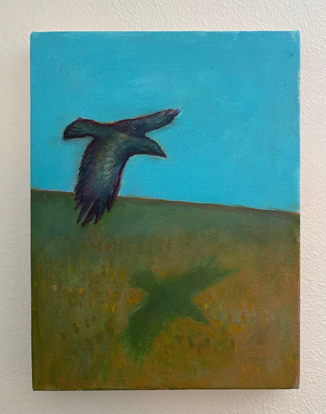 Crow Study ORIGINAL Acrylic Painting on 9”x 12” Stretched Canvas - Etsy