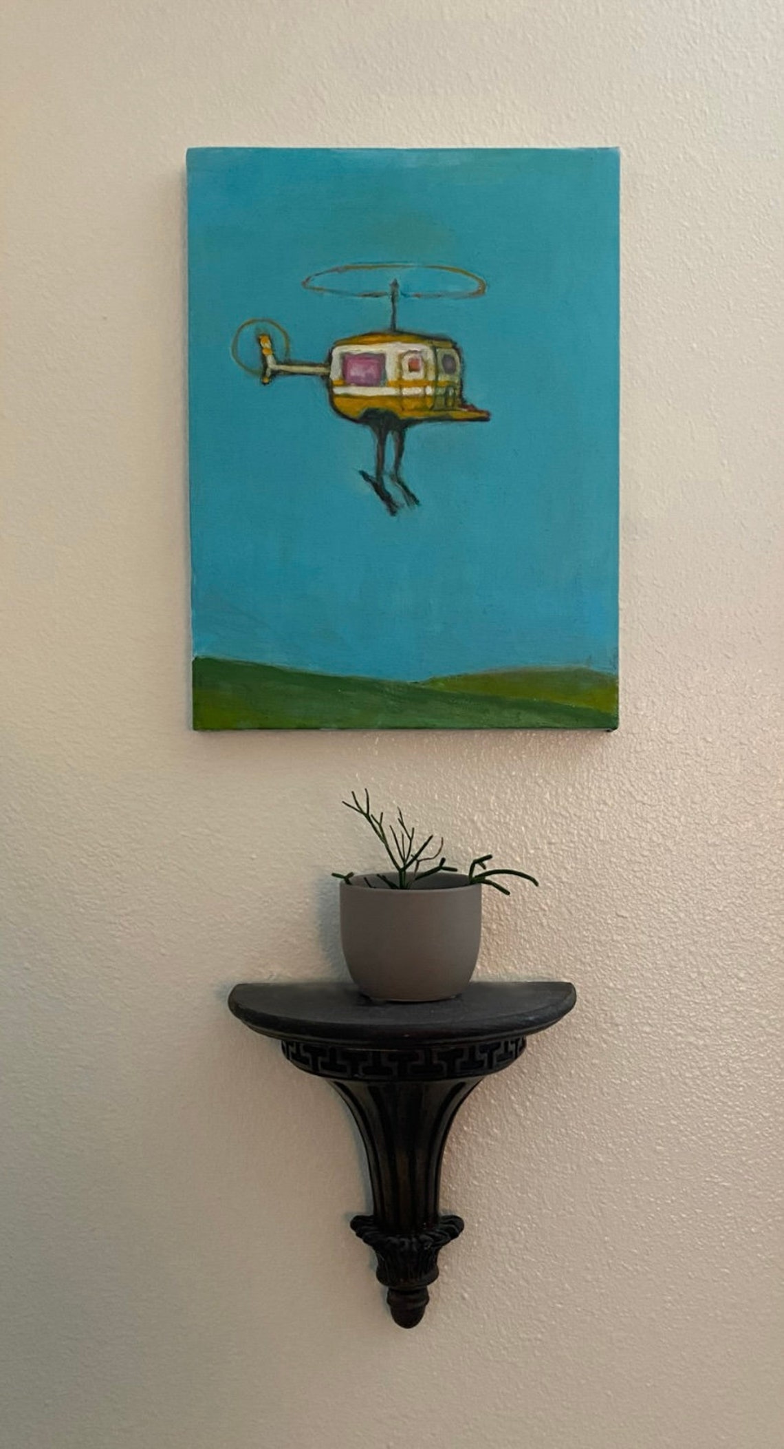 Yellow and White Camper Creature Hovers Over the Flint Hills ORIGINAL ...