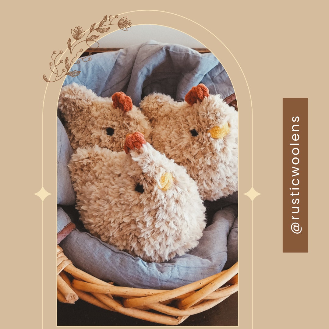 Curly Chicken Plushy | Weighted Snuggler | First Birthday Gift | Fun ...