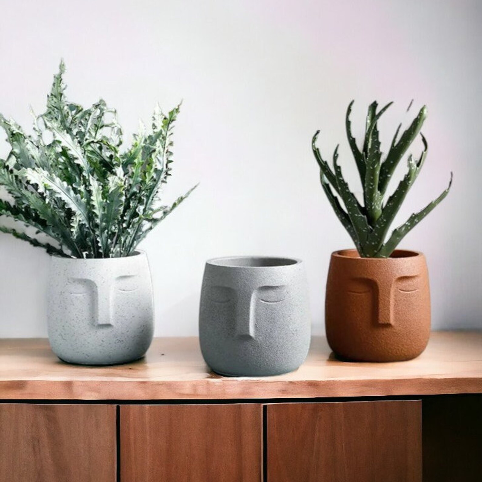 Happy Face Planter Eco-friendly Bio-based Material Cute Plant Pot Face ...