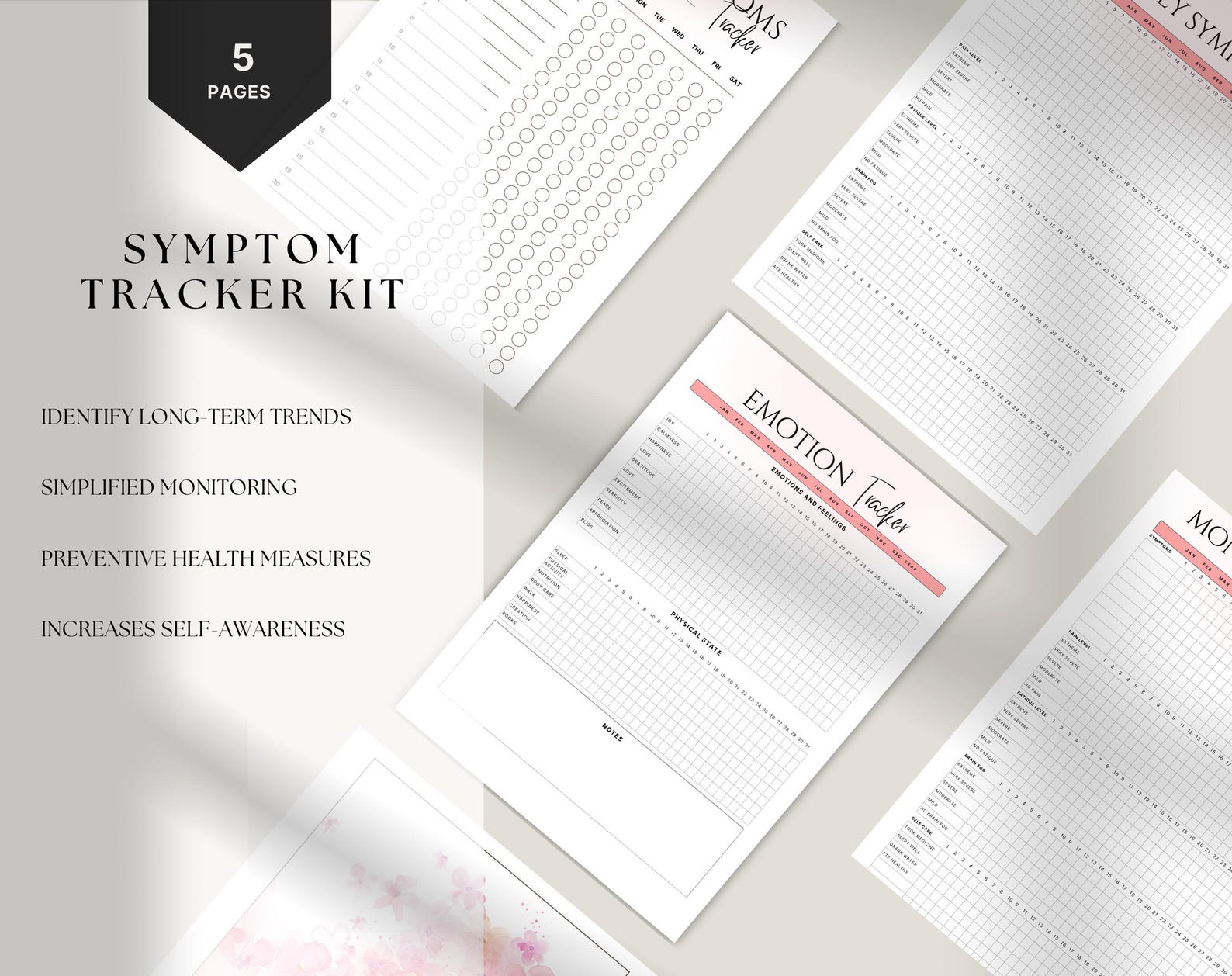 Symptom Printable Tracker | Detailed Symptom Frequency Journal ...