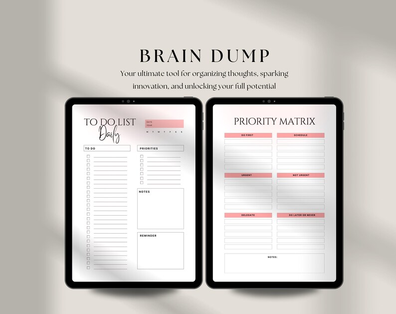 Brain Dump Bundle PDF Printable | ADHD Daily Planner for More ...