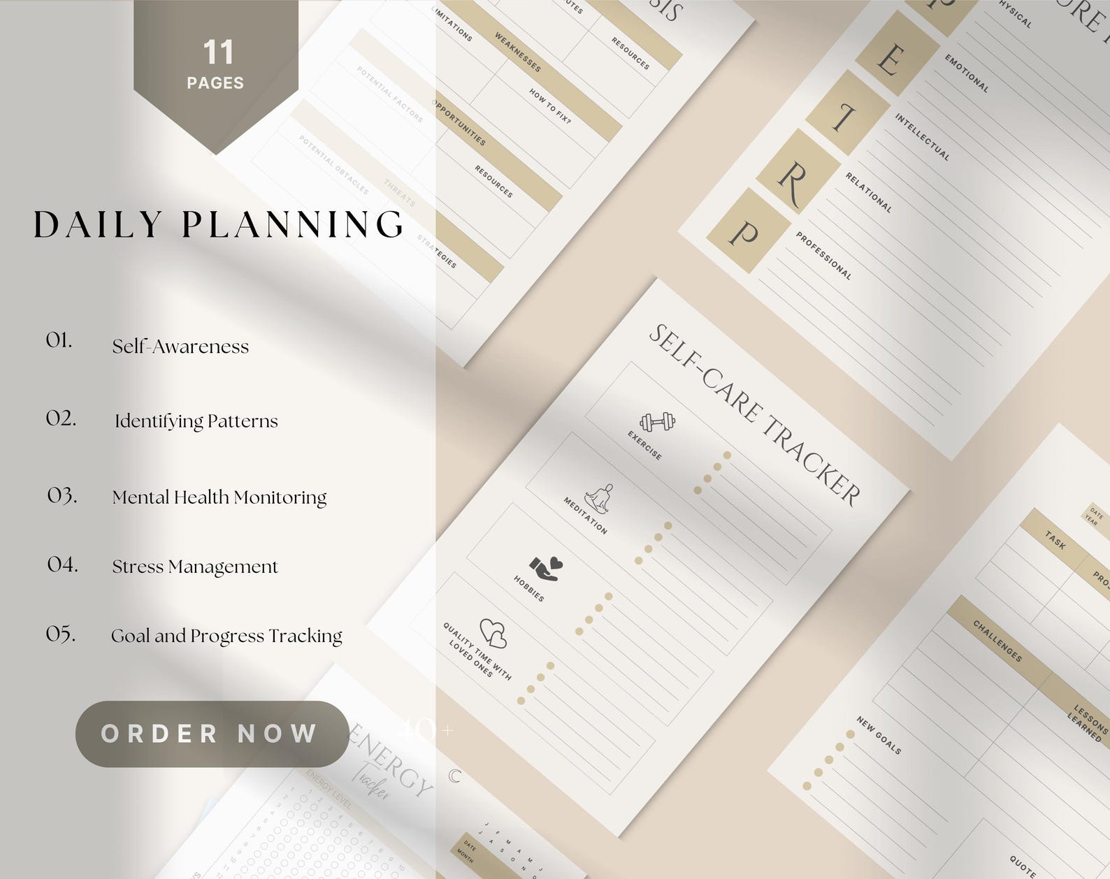 Printable ADHD Planner- Adult ADHD Workbook, Daily - Weekly Organizer ...