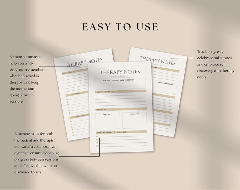 PDF Therapy Notes | Counseling Notes for Therapist Sessions/ Printable ...