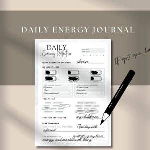 Energy Mental Health Journal|selfcare Insight Planner Burn Out Workbook ...