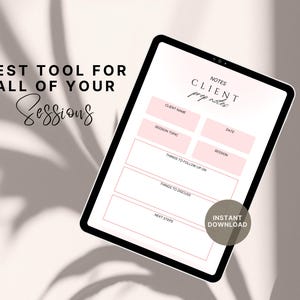Pink Therapist Session Notes With Client Prep Progress and Goals ...