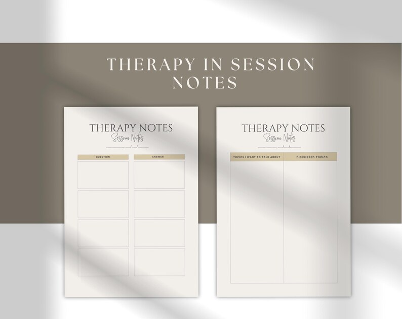 PDF Therapy Notes | Counseling Notes for Therapist Sessions/ Printable ...