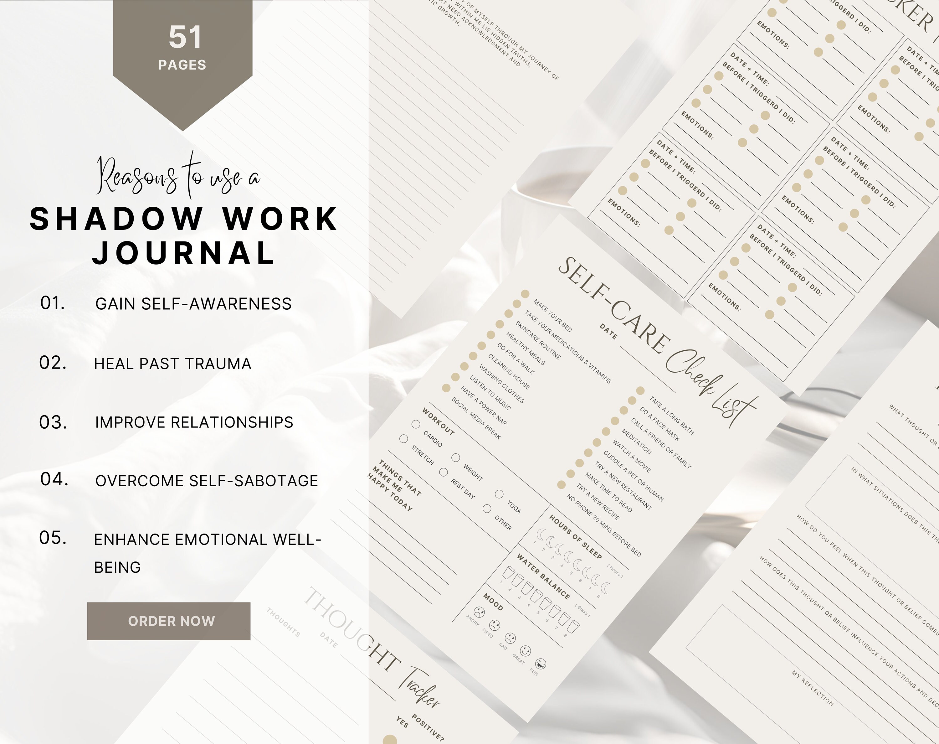 Shadow Work Journal Inner Child Healing Prompts With Habit Tracker for ...