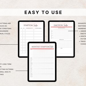 Symptom Printable Tracker Detailed Symptom Frequency Journal Monthly ...