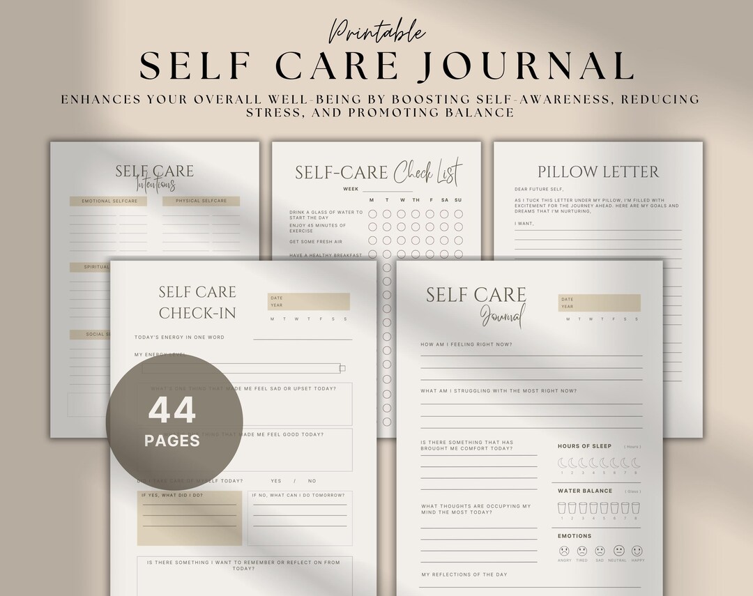 Self Care Journal Printable: Wellness Planner, Mental Health (digital ...