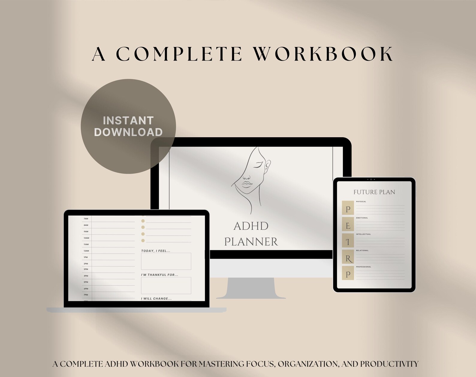 Printable ADHD Planner- Adult ADHD Workbook, Daily - Weekly Organizer ...
