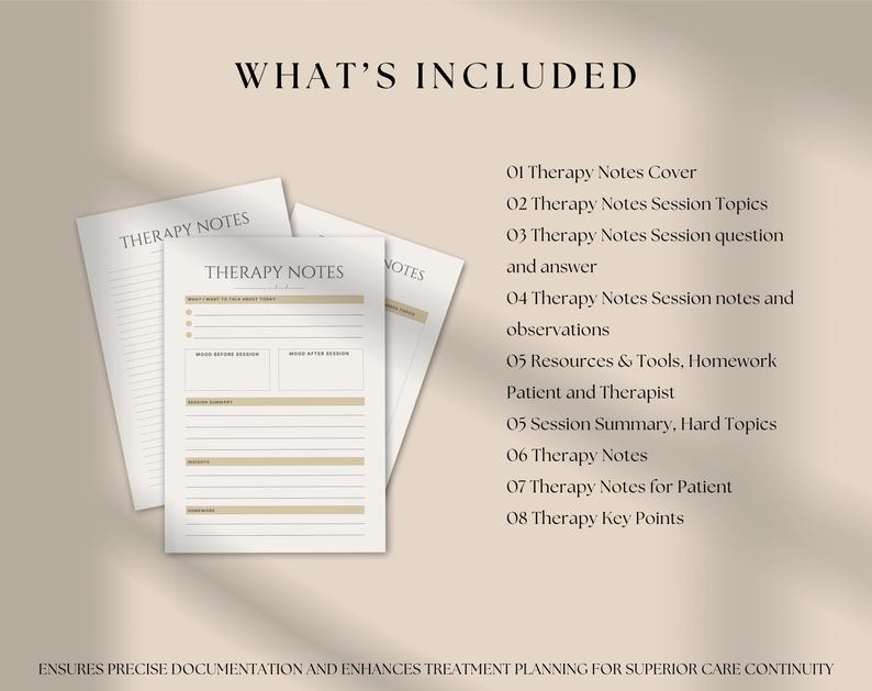 Therapy Session Notes: Printable Counseling Planner (PDF Download) - Etsy