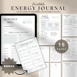 Energy Mental Health Journal|selfcare Insight Planner Burn Out Workbook ...