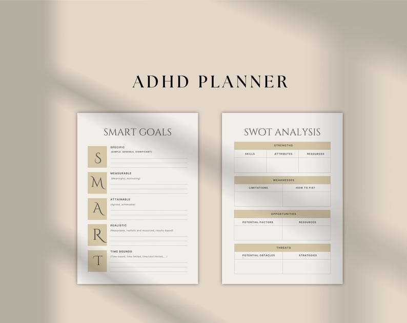 Printable ADHD Planner- Adult ADHD Workbook, Daily - Weekly Organizer ...