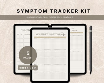 Symptom Tracker Pink Printable: Detailed Symptom Frequency Journal ...