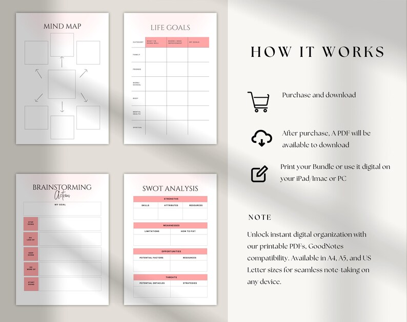 Brain Dump Bundle PDF Printable | ADHD Daily Planner for More ...