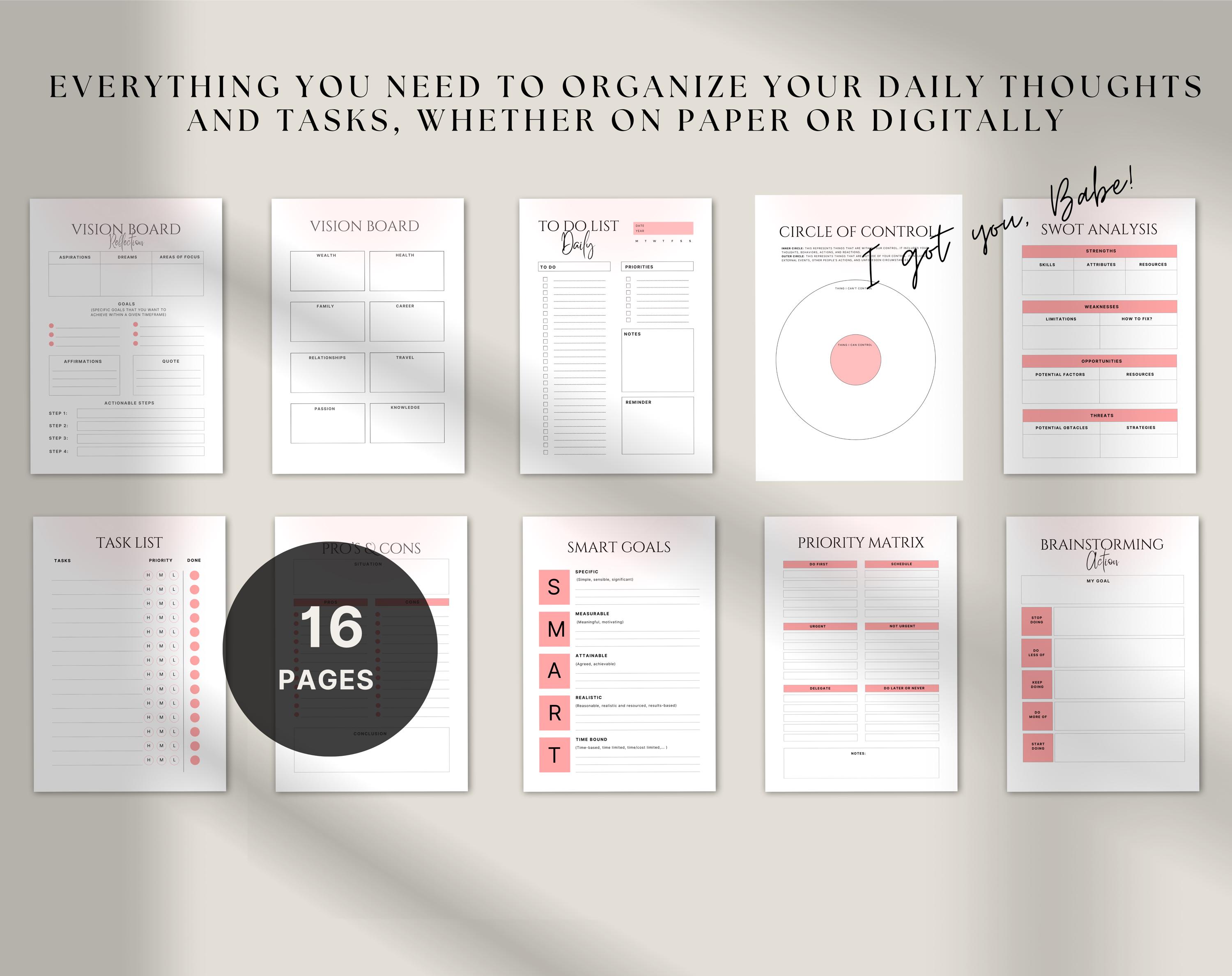 Brain Dump Bundle PDF Printable | ADHD Daily Planner for More ...