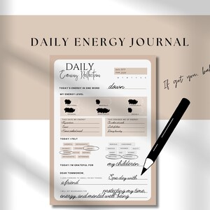 Energy Journal: Self-care Insight Planner & Mood Tracker (printable PDF ...