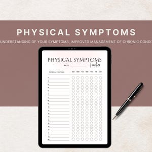 Symptom Printable Tracker Detailed Symptom Frequency Journal Monthly ...