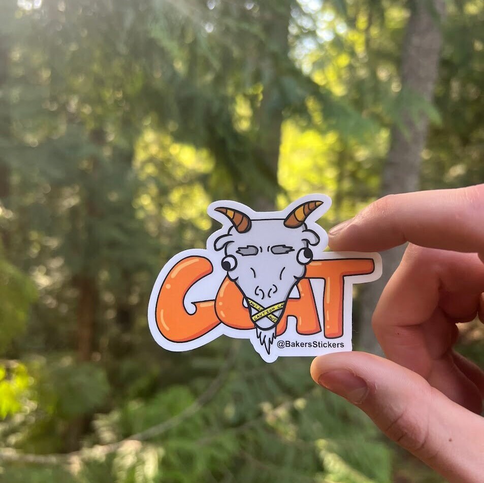 Goat Sticker (greatest of All Time) Decal, Water/uv Resistant, 3 Inch ...