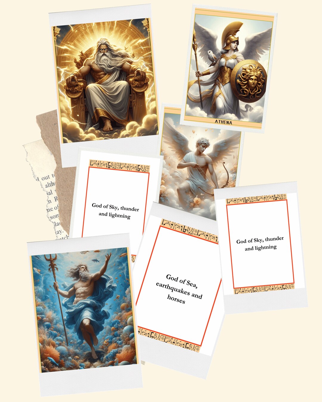 Greek Gods and Goddesses Flashcard Adventure Game for Kids and Adults ...