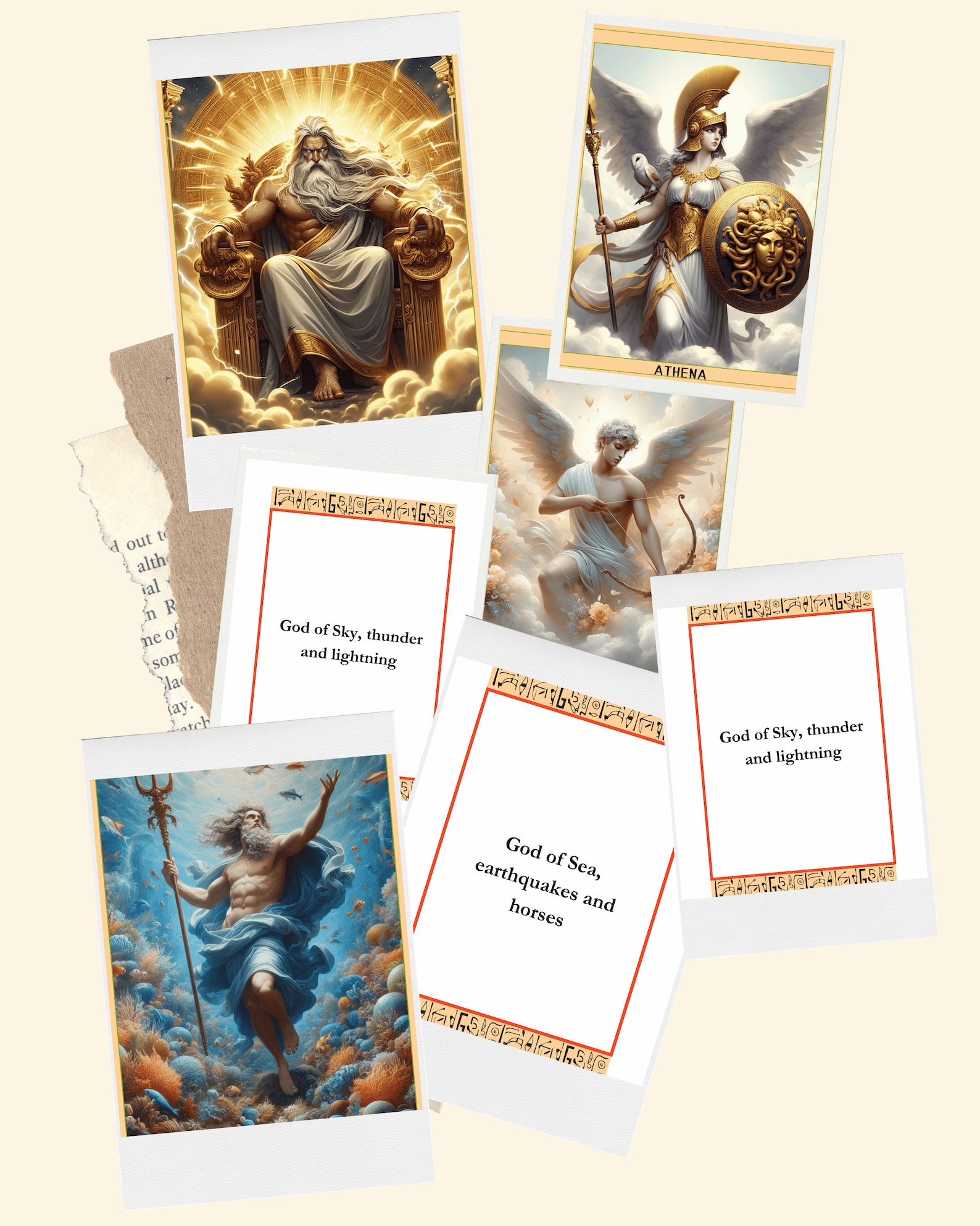 Greek Gods and Goddesses Flashcard Adventure Game for Kids and Adults ...