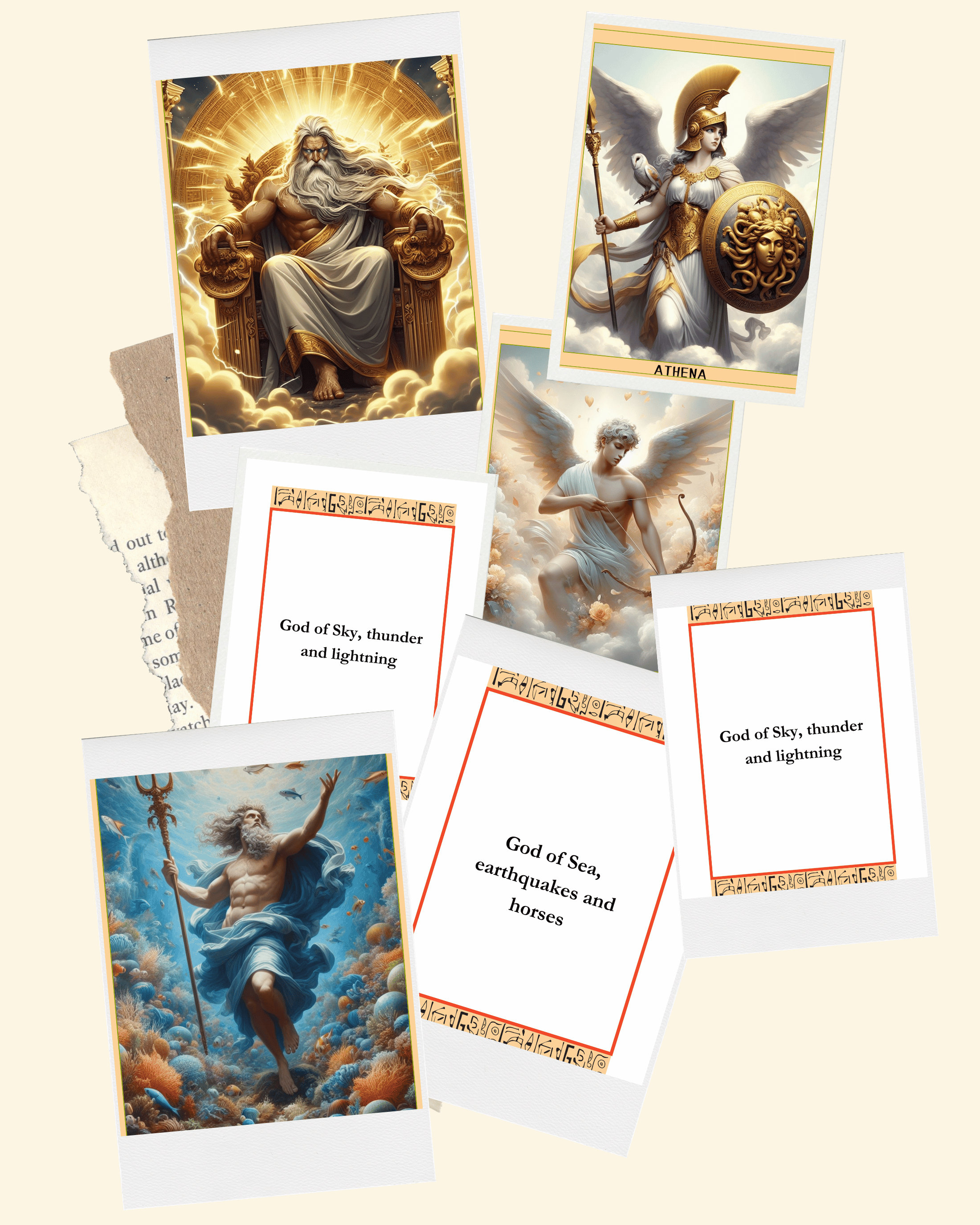 Greek Gods and Goddesses Flashcard Adventure Game for Kids and Adults ...