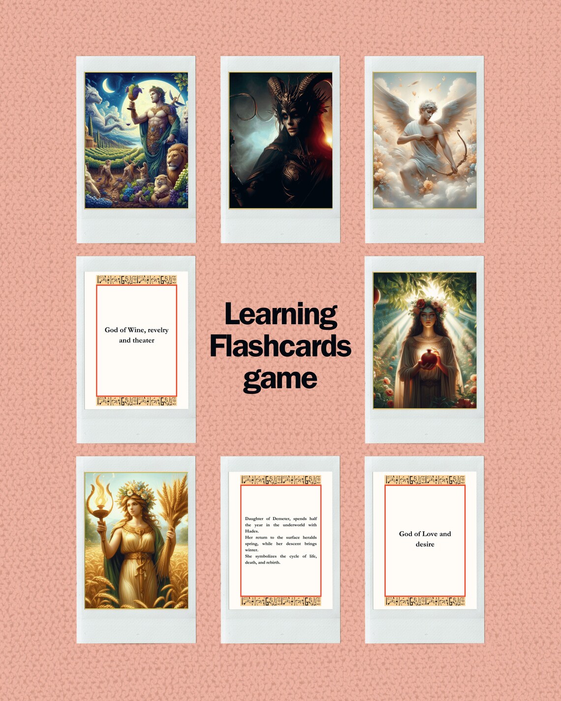 Greek Gods and Goddesses Flashcard Adventure Game for Kids and Adults ...
