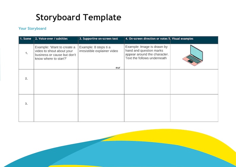 Visual Storyboard Template for Lesson Planning and Film Projects ...