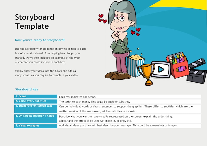 Visual Storyboard Template for Lesson Planning and Film Projects ...